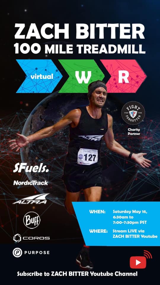 ZACH BITTER 100 Mile World Record Attempt, May 16 | IAN CORLESS